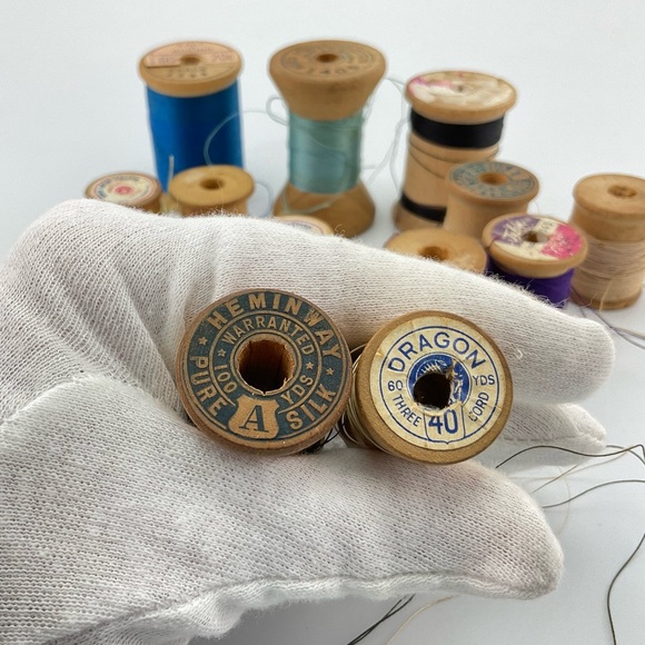 Vintage | Accents | Vintage Wooden Spools Set Of 7 Sewing Spools ...